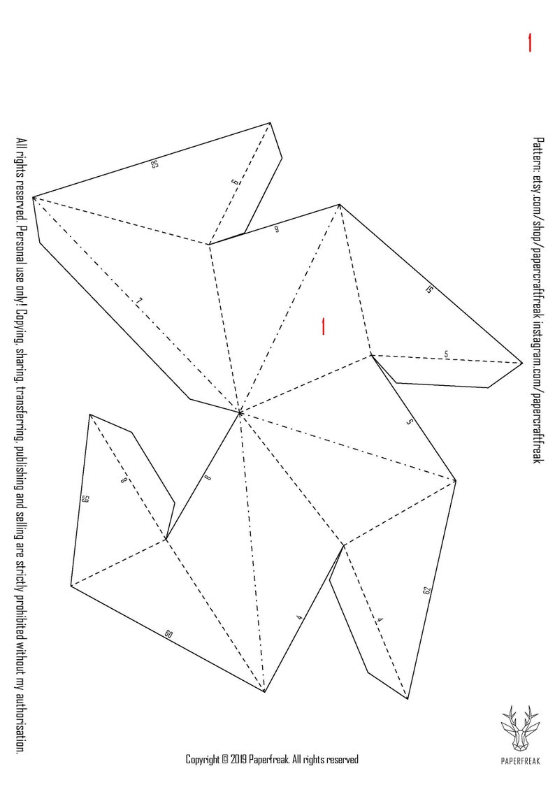 Papercraft 3D THREE 3 NUMBER Birthday Party Decor Pepakura Low | Etsy
