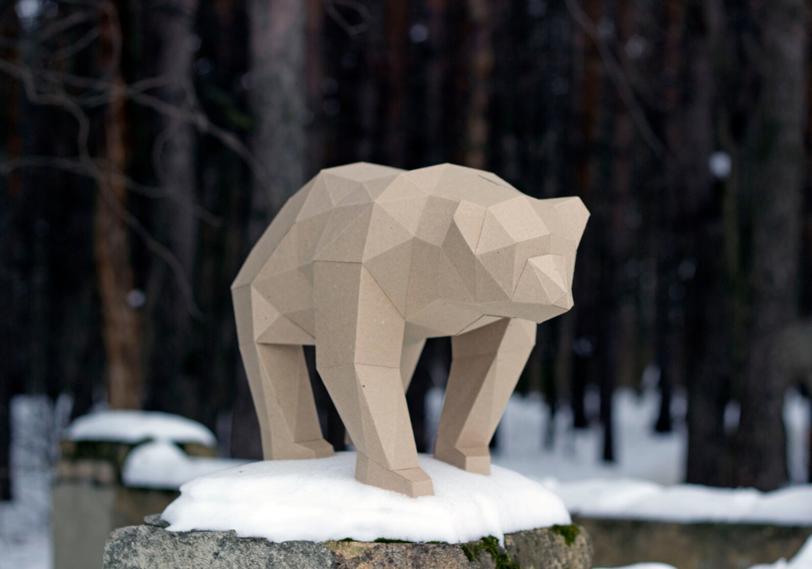 Papercraft 3D WALKING BEAR FIGURE Pepakura Pdf Template Low - Etsy
