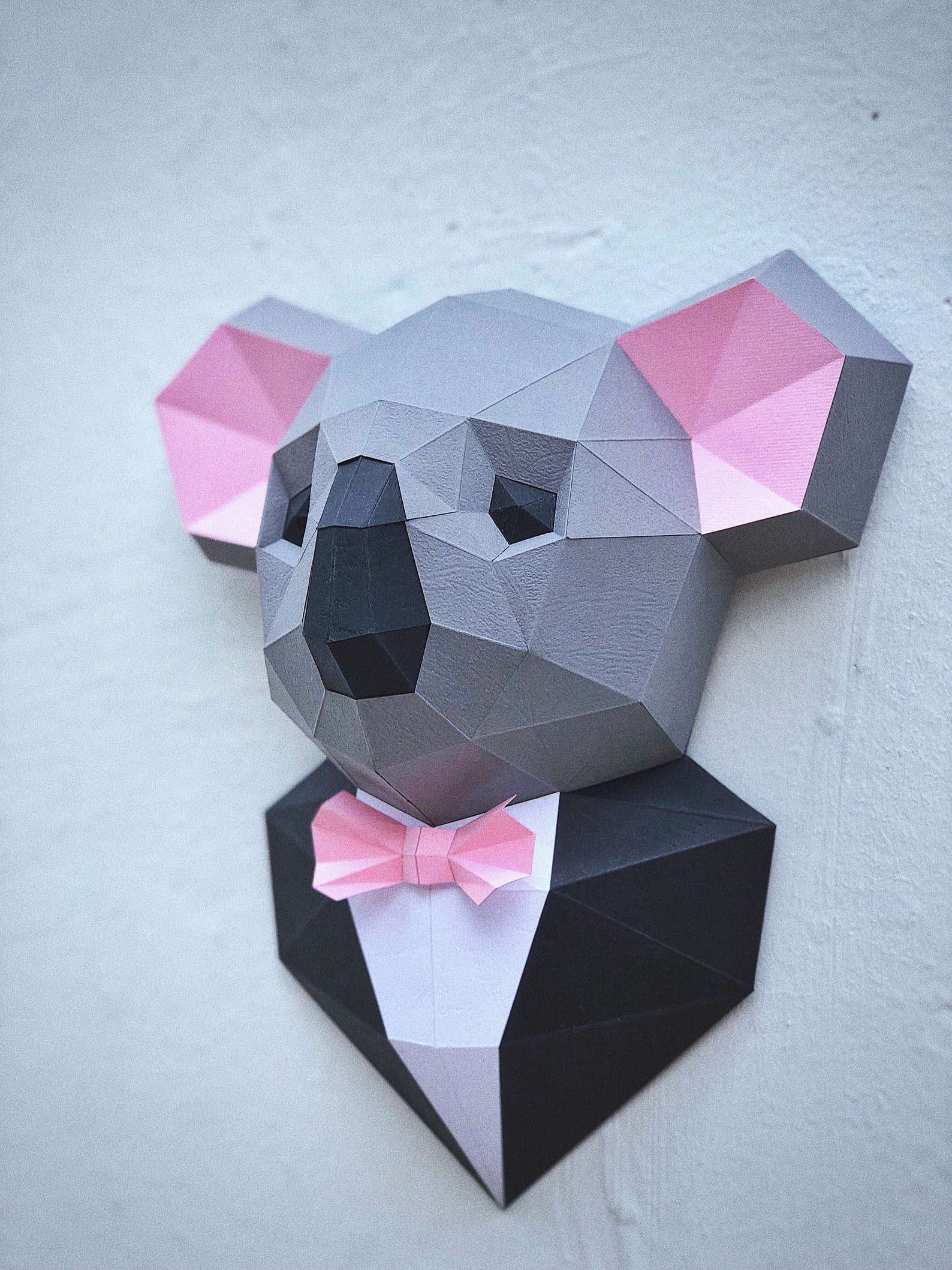 Papercraft 3D KOALA in SUIT Pepakura Low Poly Paper Sculpture - Etsy