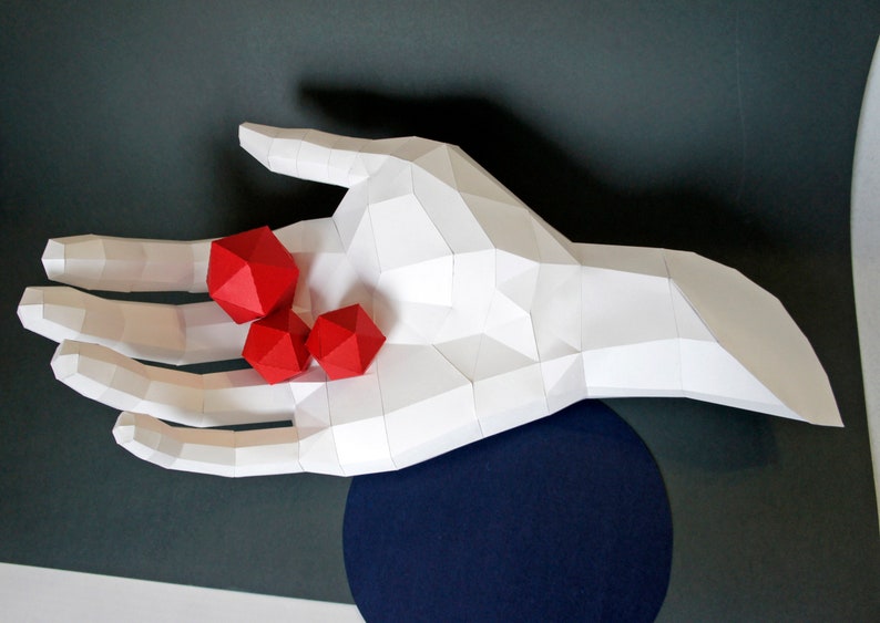 Papercraft 3D HAND WITH NAILS Pepakura Template Engagement Low - Etsy