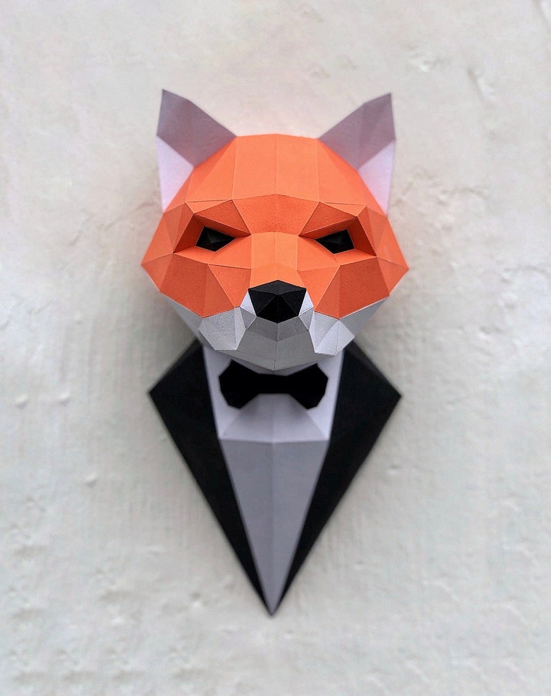 Papercraft 3D FOX IN SUIT Pepakura Low Poly Paper Sculpture - Etsy