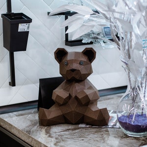 Papercraft 3D TOY BEAR Low Poly Paper Sculpture Diy Gift Decor for Kids ...