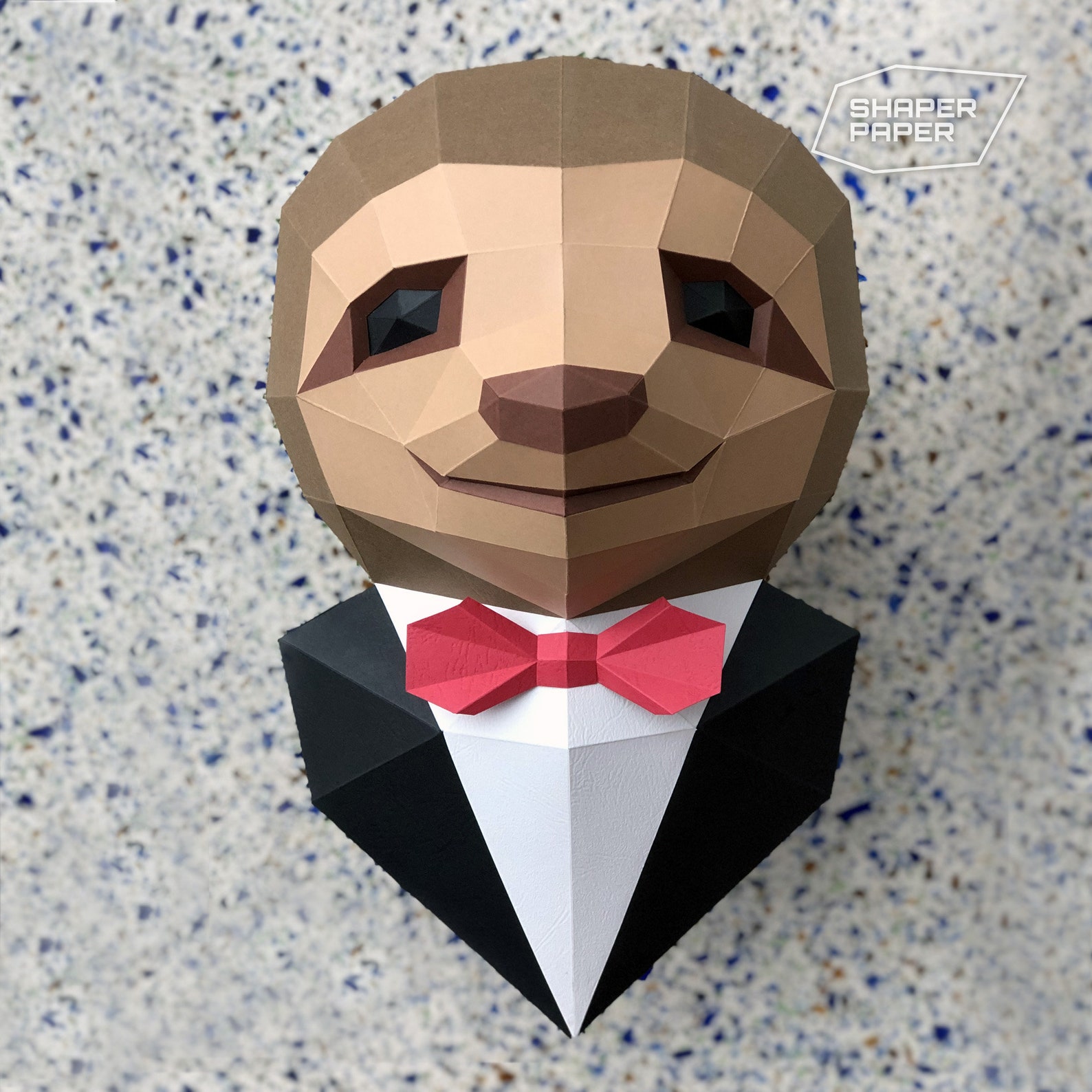 Papercraft 3D SLOTH in SUIT Pepakura Low Poly Paper Monkey - Etsy