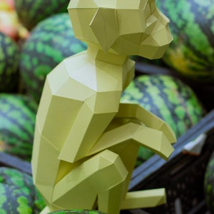 Papercraft 3D MONKEY APE Low Poly Paper Sculpture DIY Gift Decor for ...