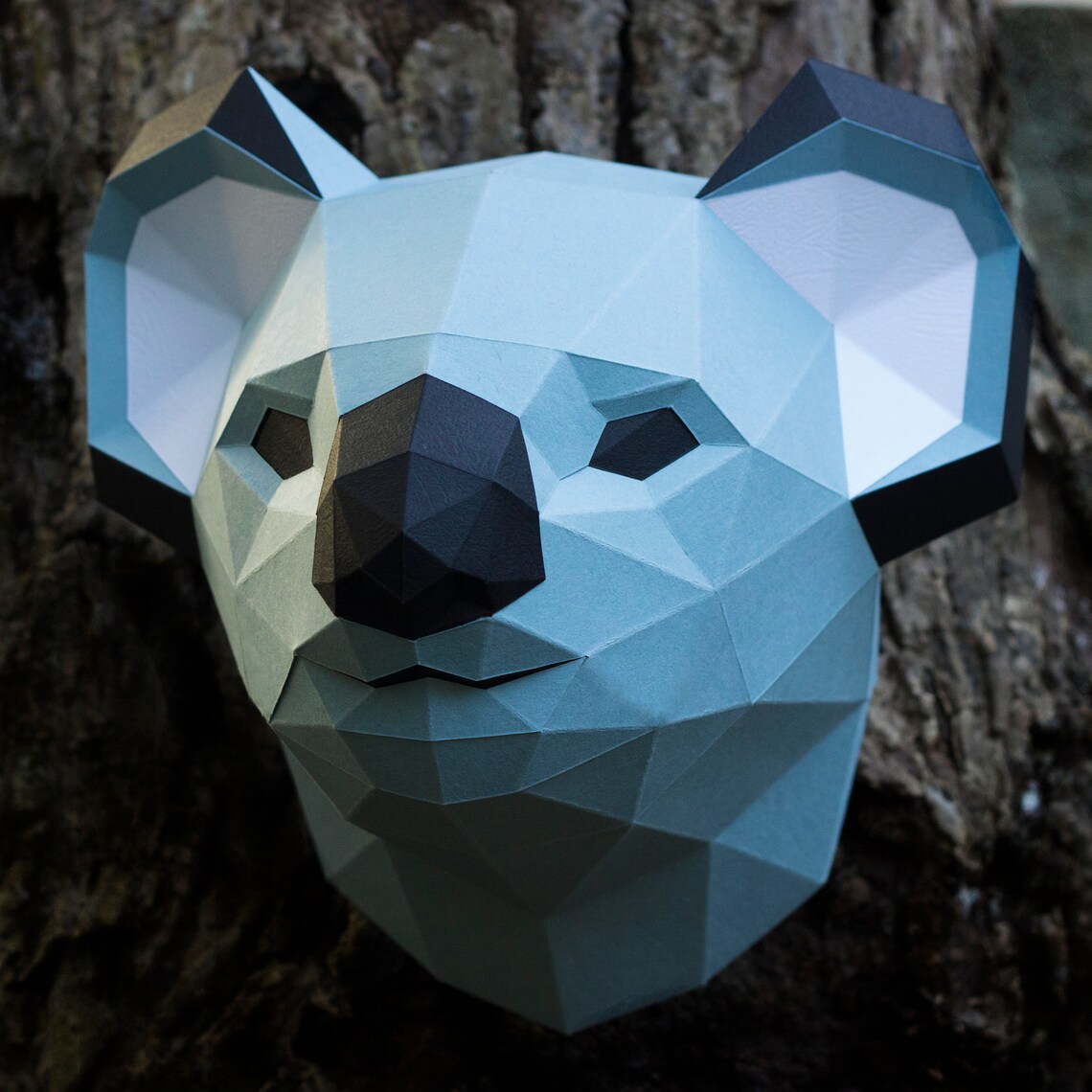 Papercraft 3D KOALA HEAD Pepakura Low Poly Paper Sculpture DIY - Etsy
