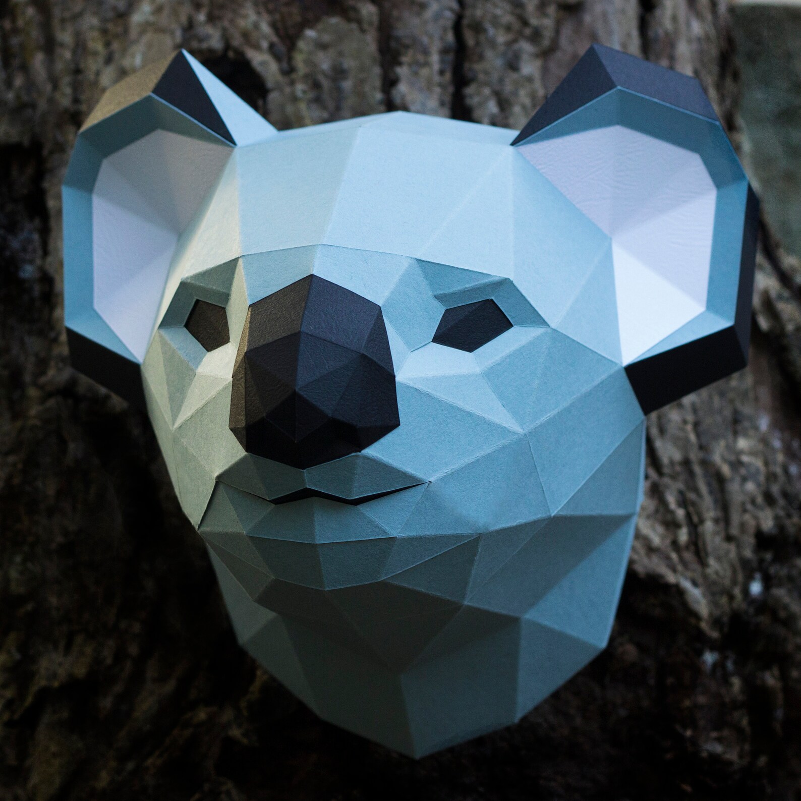 Papercraft 3D KOALA HEAD Pepakura Low Poly Paper Sculpture DIY - Etsy