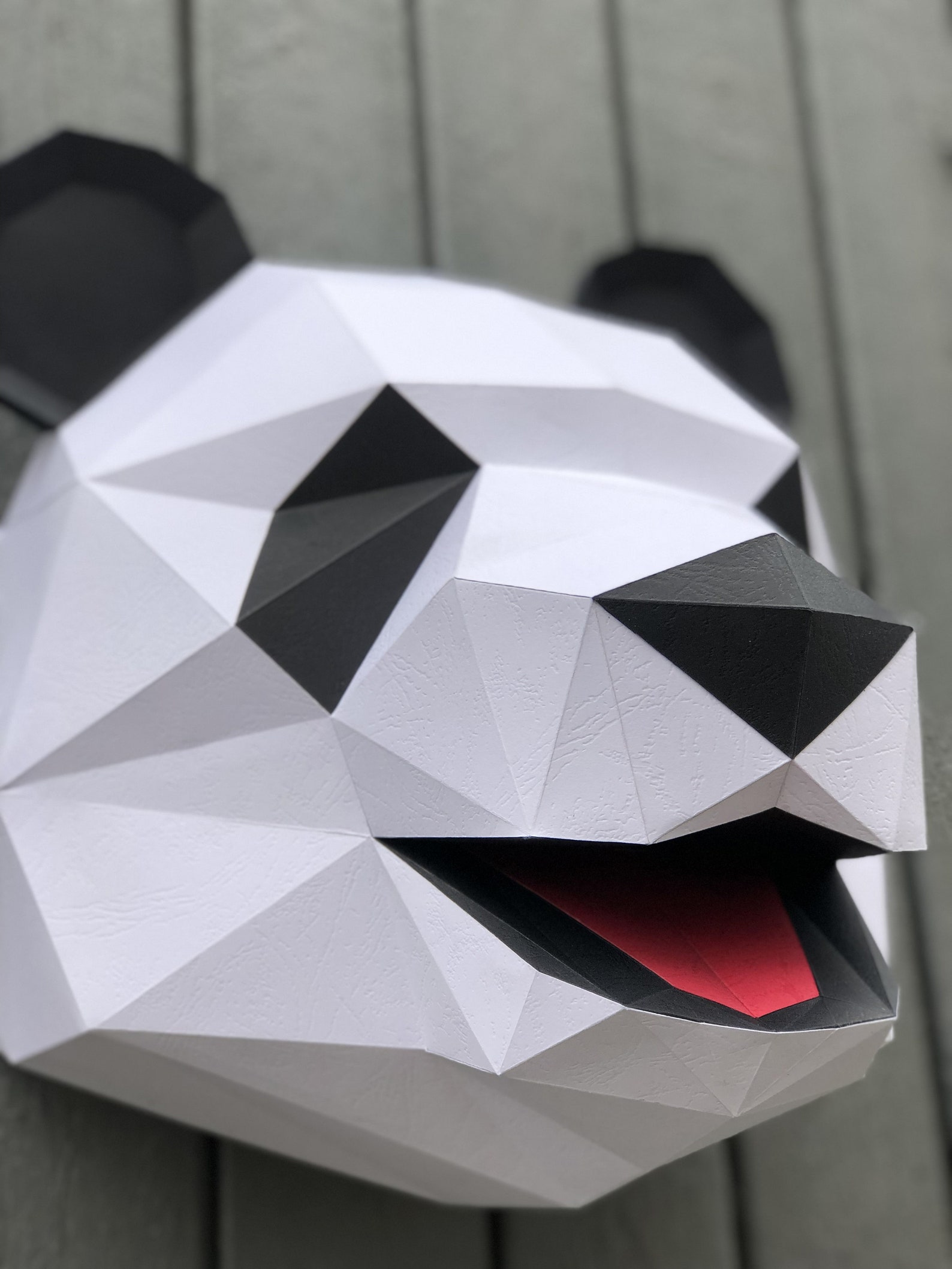 Papercraft 3D PANDA BEAR HEAD Simple Pepakura Low Poly Paper - Etsy