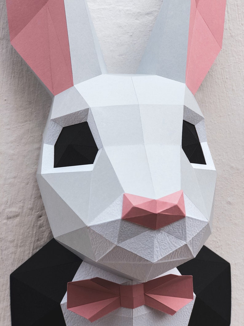 Papercraft 3D RABBIT BUNNY in SUIT Pepakura Low Poly Paper - Etsy