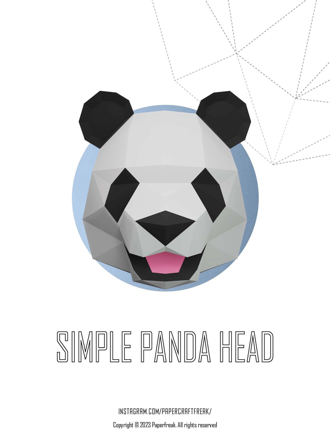 Papercraft 3D PANDA BEAR HEAD Simple Pepakura Low Poly Paper - Etsy