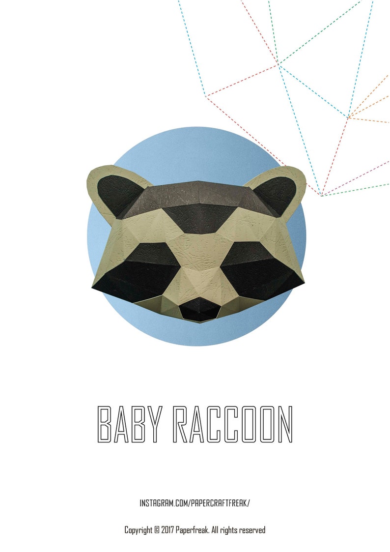 Papercraft 3d BABY RACCOON Pepakura Small Figure for Kids - Etsy