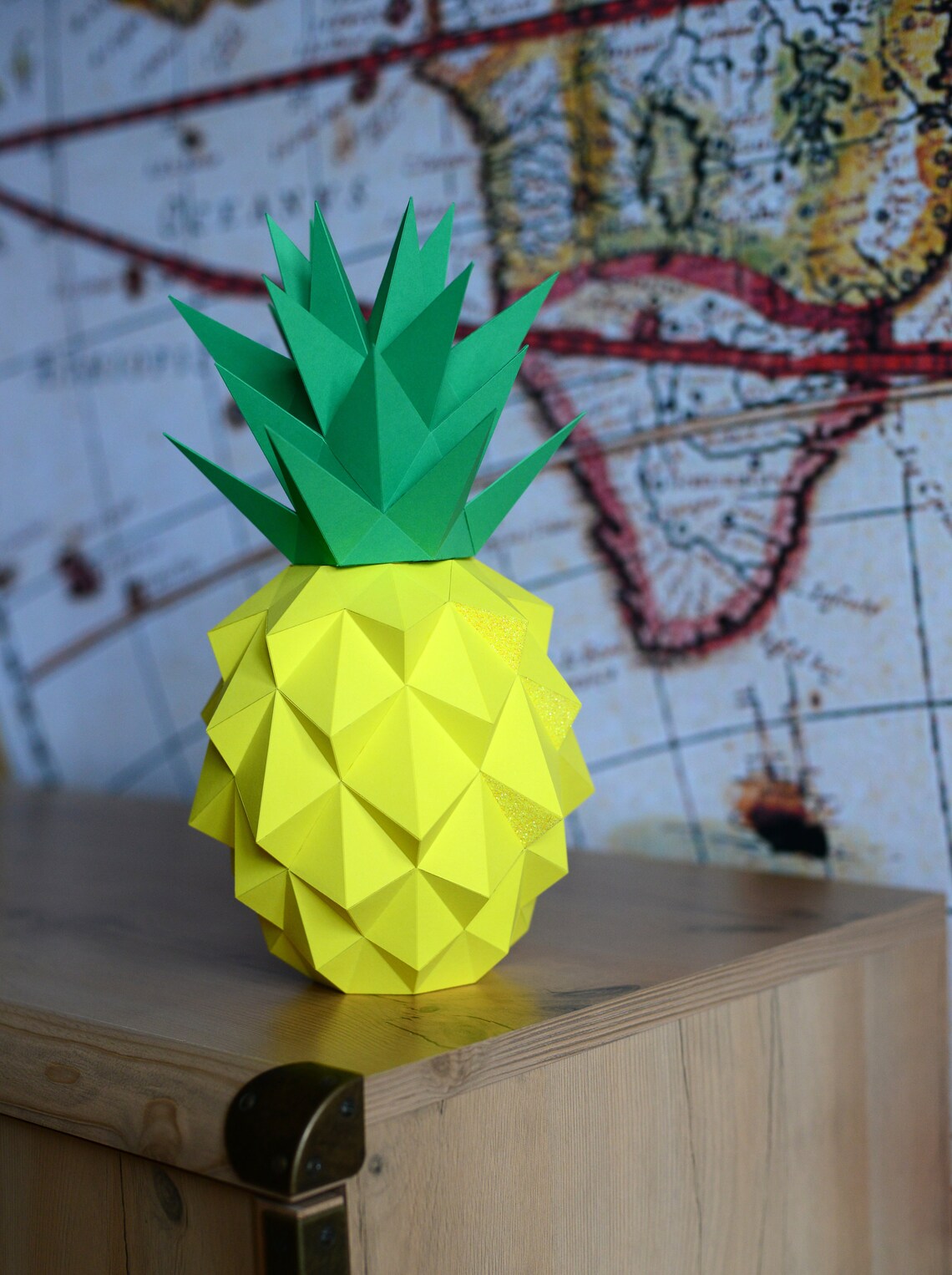 Papercraft 3D PINEAPPLE SET Pepakura Fruit Low Polygonal Paper - Etsy