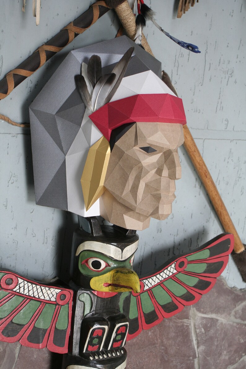 Papercraft 3D NATIVE AMERICAN INDIAN Comanche Apache Navajo - Etsy