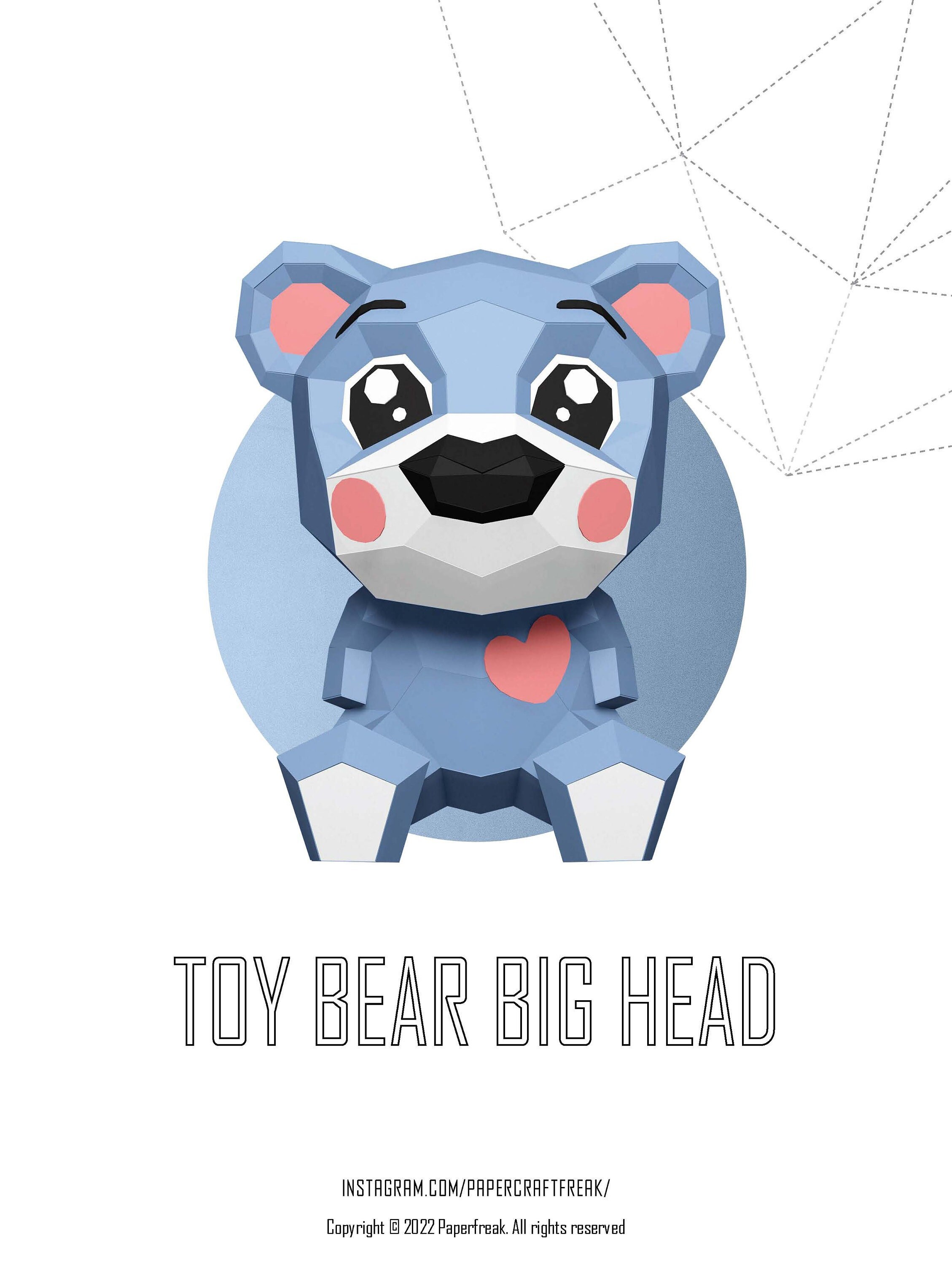 Papercraft 3D CARTOON TOY BEAR Low Poly Paper Sculpture Diy - Etsy