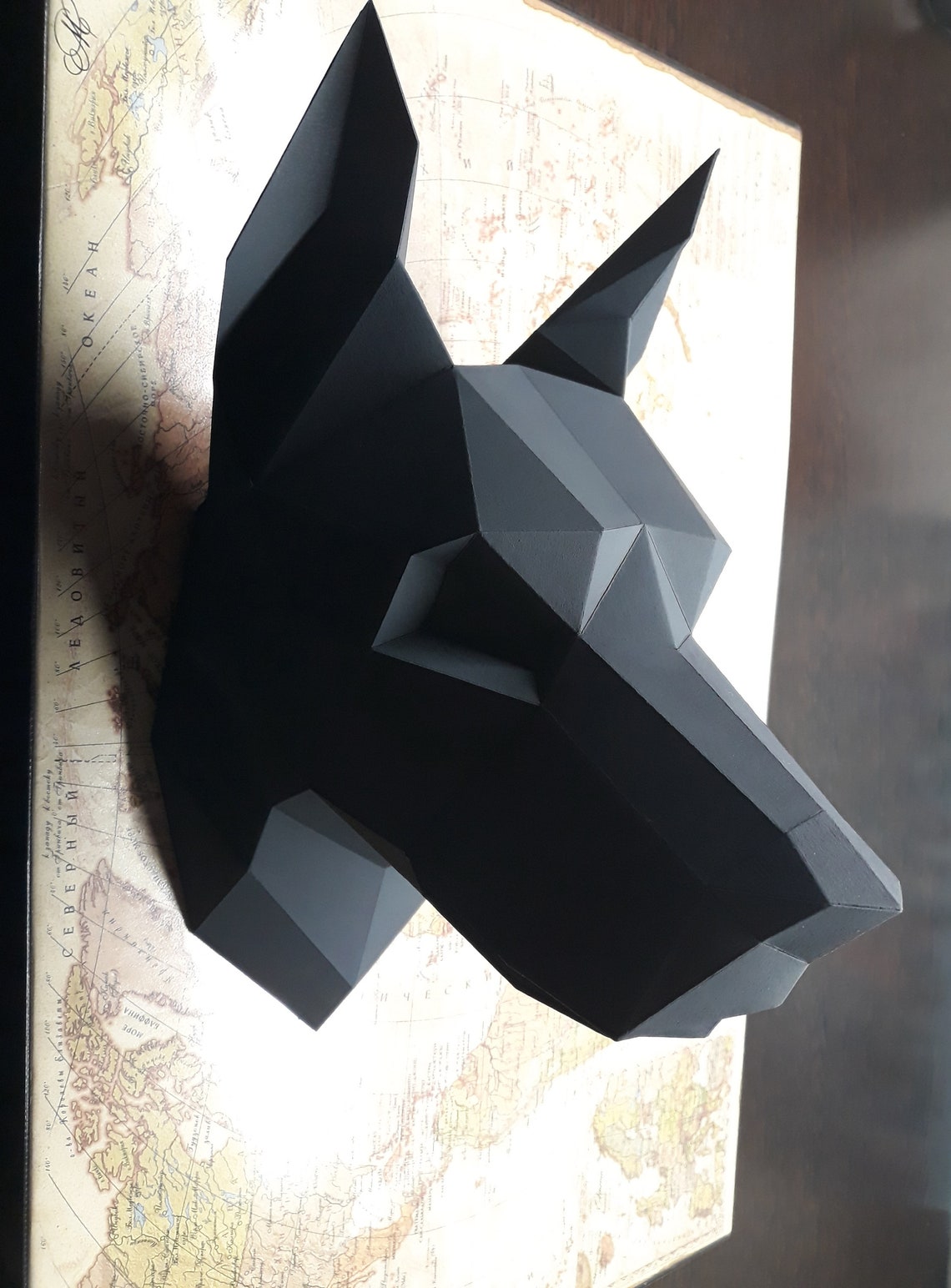 Papercraft 3d DOBERMAN DOG HEAD Old Low Poly Paper Sculpture - Etsy