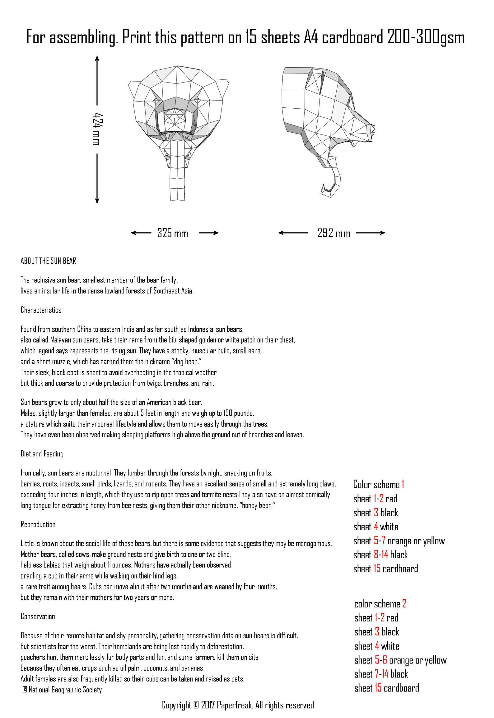 Papercraft 3D RARE ANIMAL PACK Malayan Tapir Sun Bear Antelope - Etsy