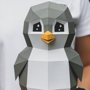 Papercraft 3D TOY PENGUIN Low Poly Paper Sculpture Cute Gift Decor ...