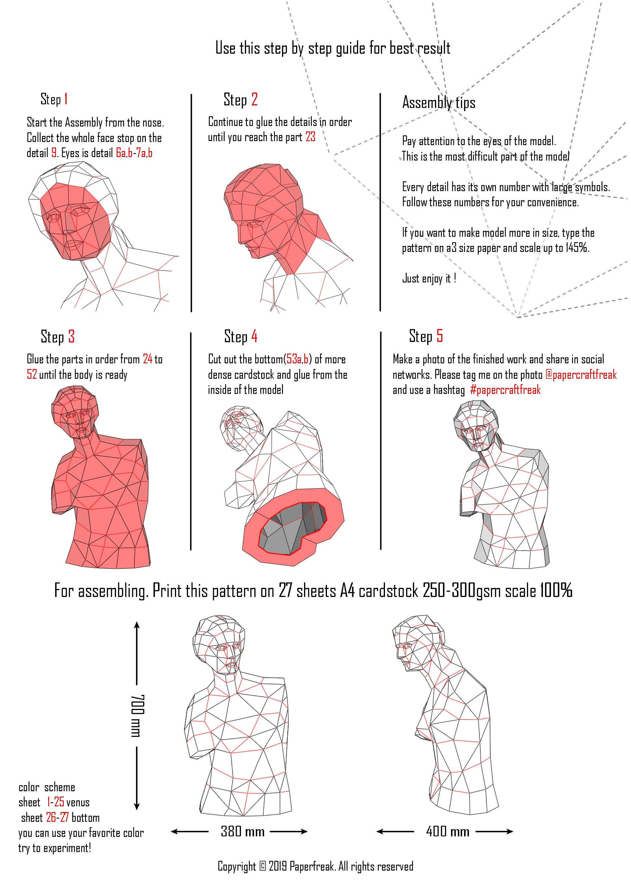 Papercraft 3D VENUS De MILO ANTIC Sculpture Pepakura Statue - Etsy Canada