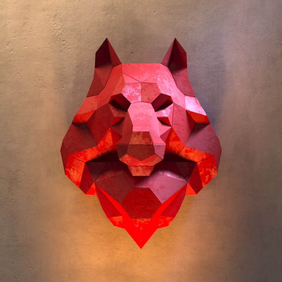 Papercraft 3D WOLF HEAD New Low Poly Paper Sculpture Diy Gift - Etsy Canada