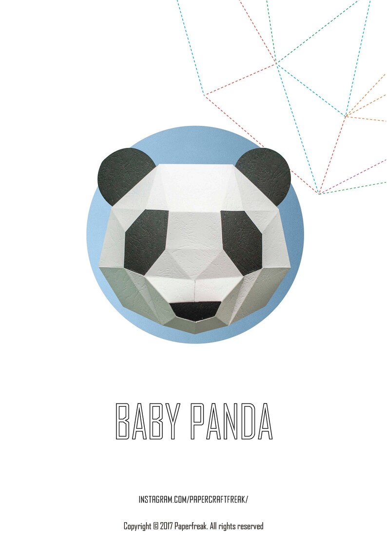 Papercraft 3d BABY PANDA BEAR Pepakura Small Figure for Kids - Etsy