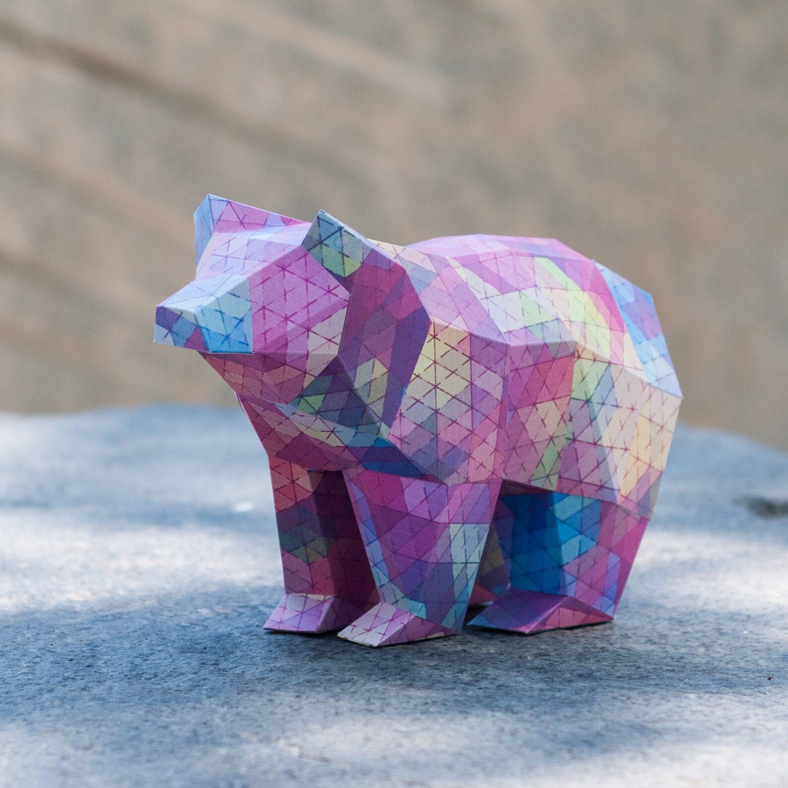 Papercraft 3D Simple BEAR FIGURE Small Size Pepakura Pdf - Etsy