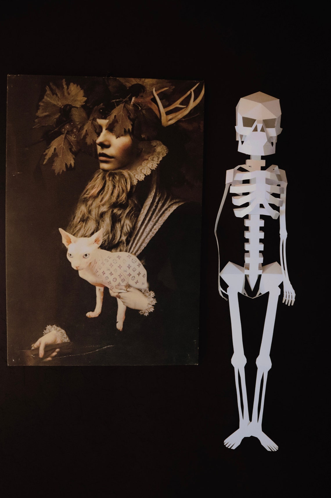 Papercraft 3D SKELETON SCULL and BONES Halloween Party Decor - Etsy