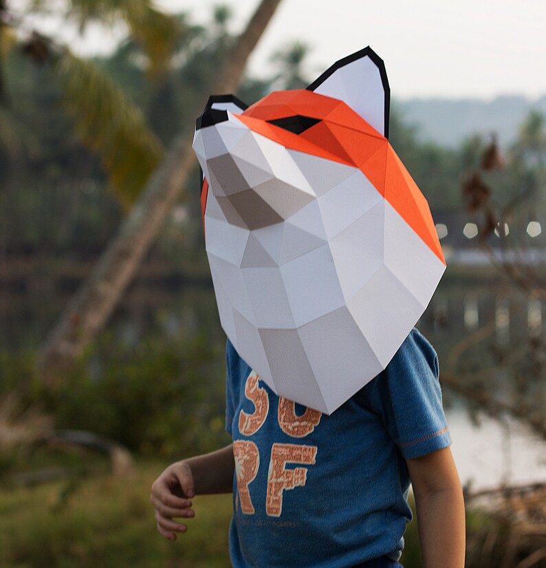 Papercraft 3D FOX HEAD TROPHY Low Poly Paper Sculpture Diy - Etsy