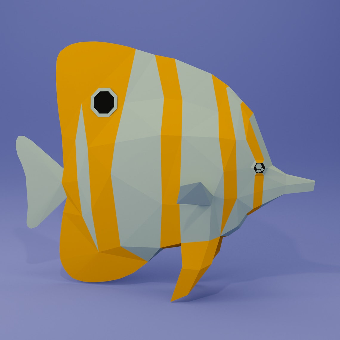 Papercraft BUTTEFLY FISH 3D Pepakura Sea Creatures Paperfreak | Etsy Canada