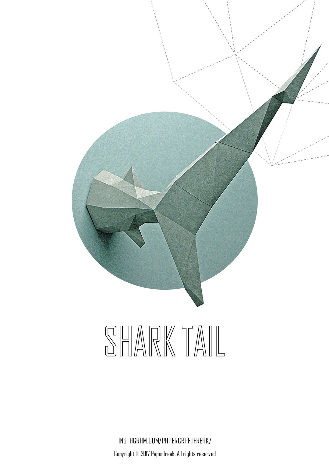 Papercraft 3d SHARK TAIL Sea Fish Cartoon Anime Animal Paper Sculpture ...