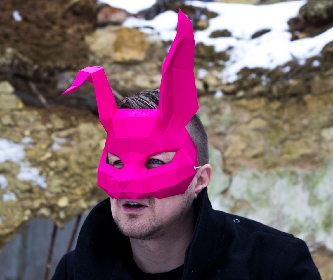 Papercraft 3D RABBIT BUNNY MASK New Halloween Pepakura - Etsy