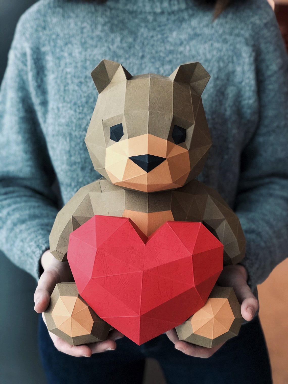 Papercraft 3D TOY BEAR V2 Low Poly Paper Sculpture Diy Gift - Etsy