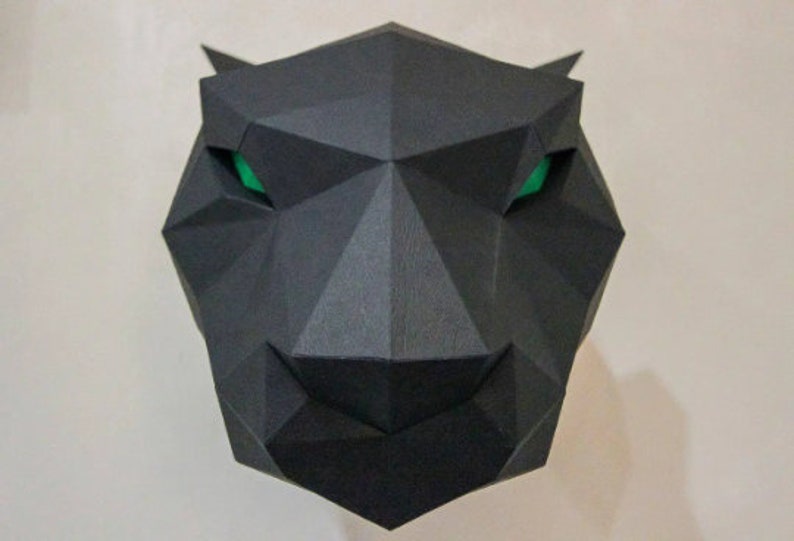 Papercraft 3D BLACK PANTHER Head LION Wild Cat or Tiger - Etsy