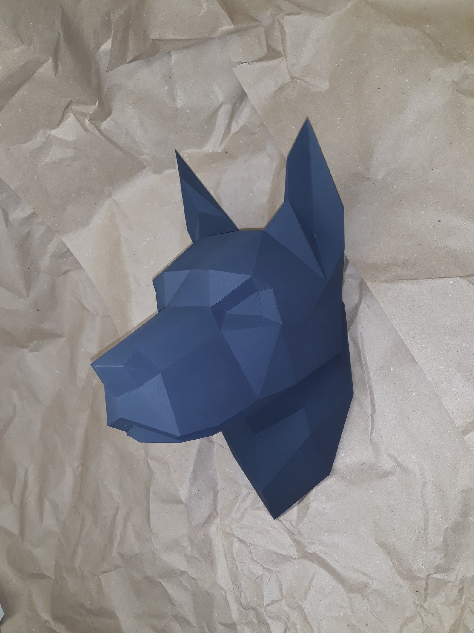 Papercraft 3d DOBERMAN DOG HEAD Old Low Poly Paper Sculpture - Etsy