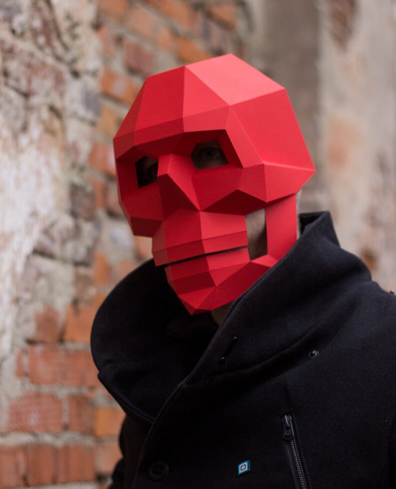 Papercraft 3D SKULL MASK Gothic Halloween Horror Pepakura - Etsy