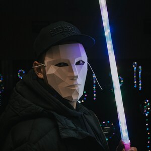 Papercraft 3D PLAIN FACE MASK Halloween Pepakura Faceless Venetian ...