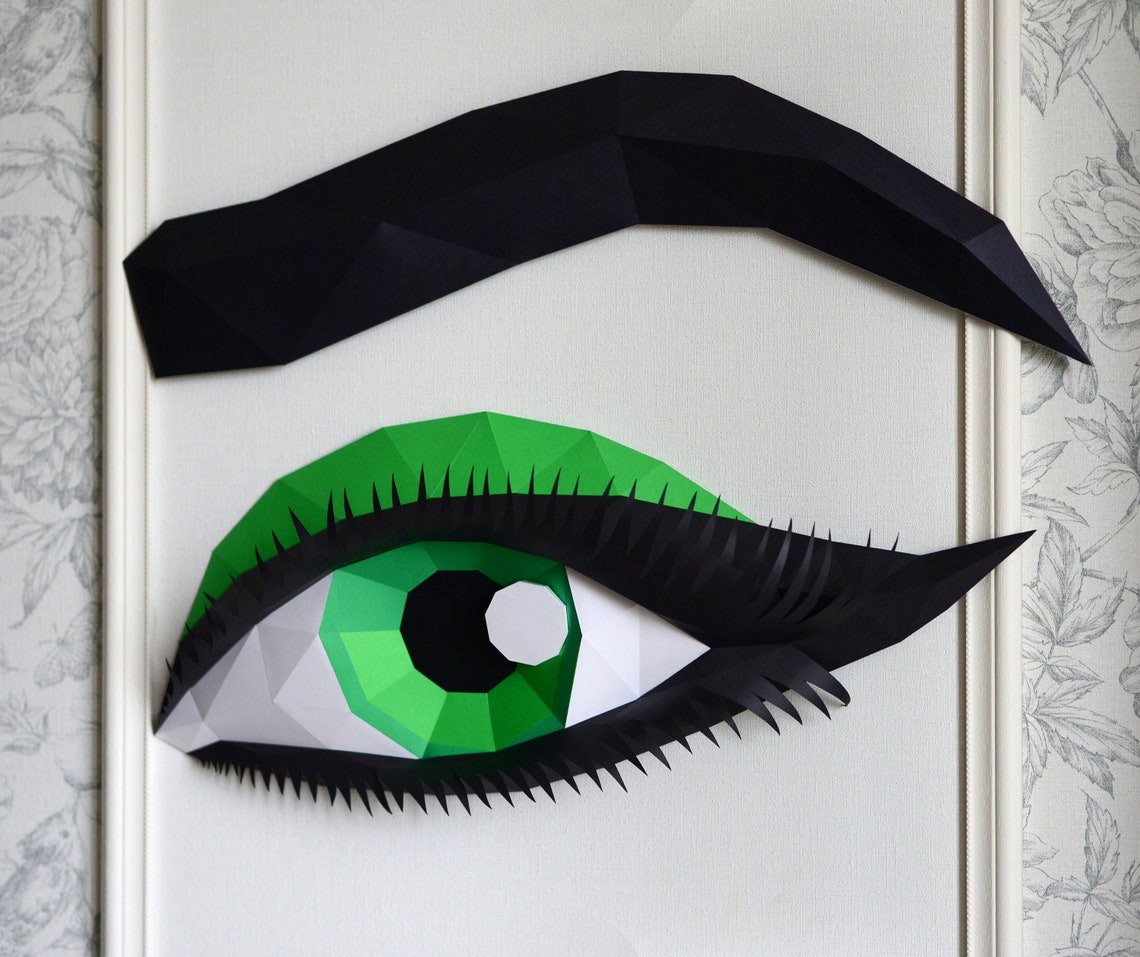 Papercraft 3D MAKEUP SMOKEY EYE Pepakura Low Polygonal Paper - Etsy