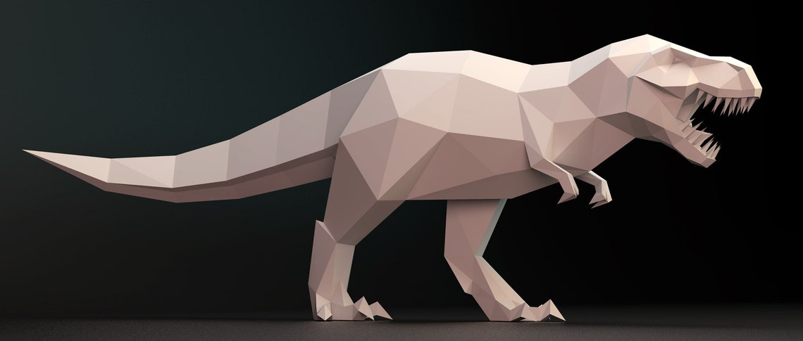Papercraft Dinosaur T-REX TYRANNOSAURUS 3D Low Poly Paper - Etsy