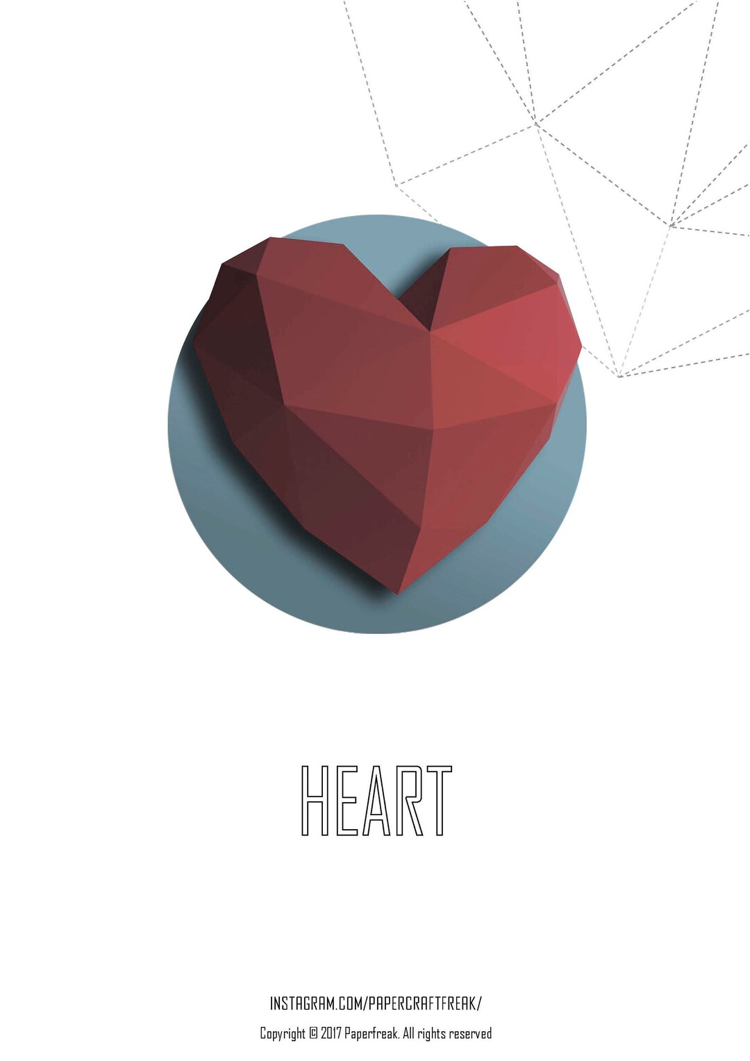 Papercraft HEARTS the Wall Type and Full Heart SET 4 Files for ...