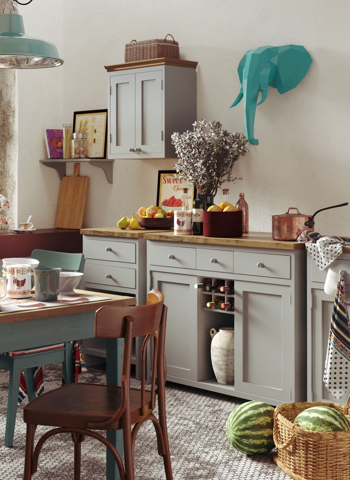 Papercraft 3D ELEPHANT HEAD Pepakura Low Poly Paper Sculpture - Etsy