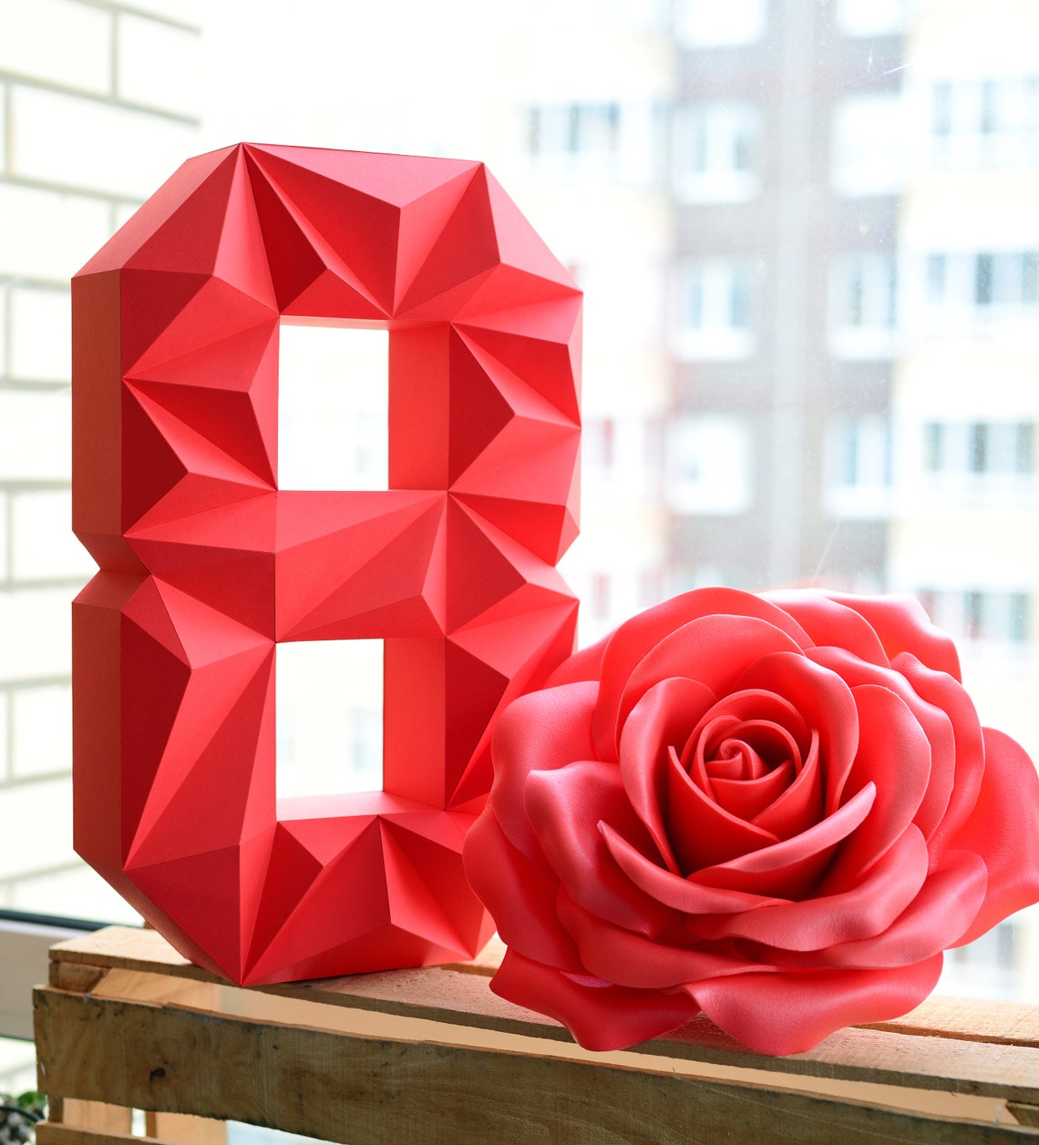 Papercraft 3D EIGHT 8 NUMBER Birthday Party Decor Pepakura Low - Etsy