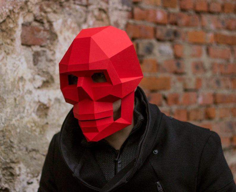 Papercraft 3D SKULL MASK Gothic Halloween Horror Pepakura - Etsy