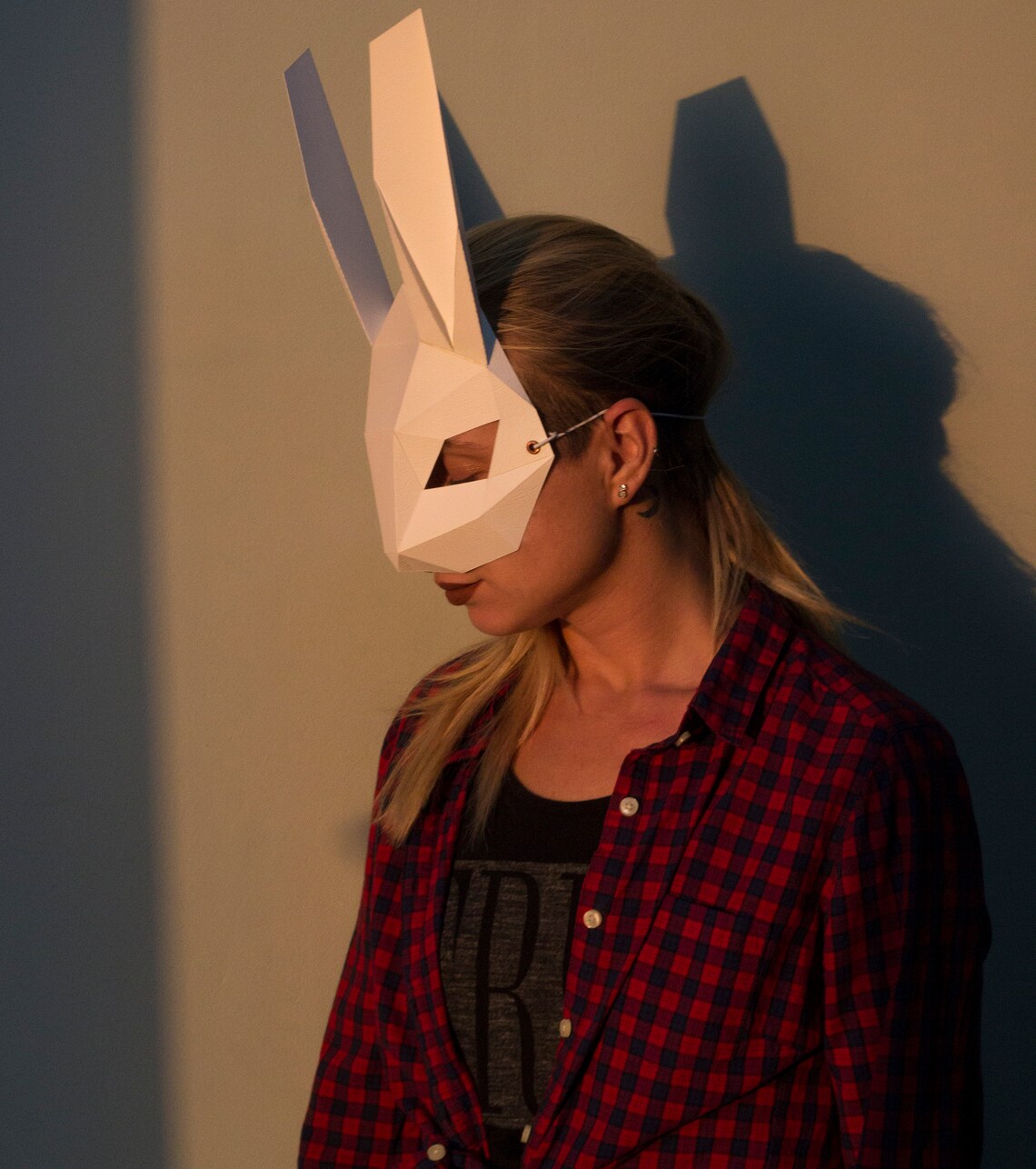 Papercraft 3D RABBIT BUNNY Half MASK Halloween Pepakura Kinky - Etsy