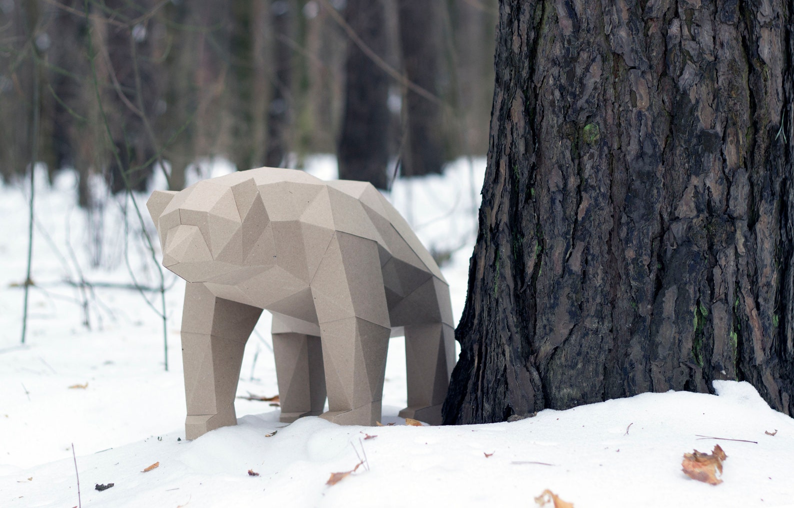 Papercraft 3D WALKING BEAR FIGURE Pepakura Pdf Template Low - Etsy