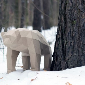 Papercraft 3D WALKING BEAR FIGURE Pepakura Pdf Template Low Polygonal ...