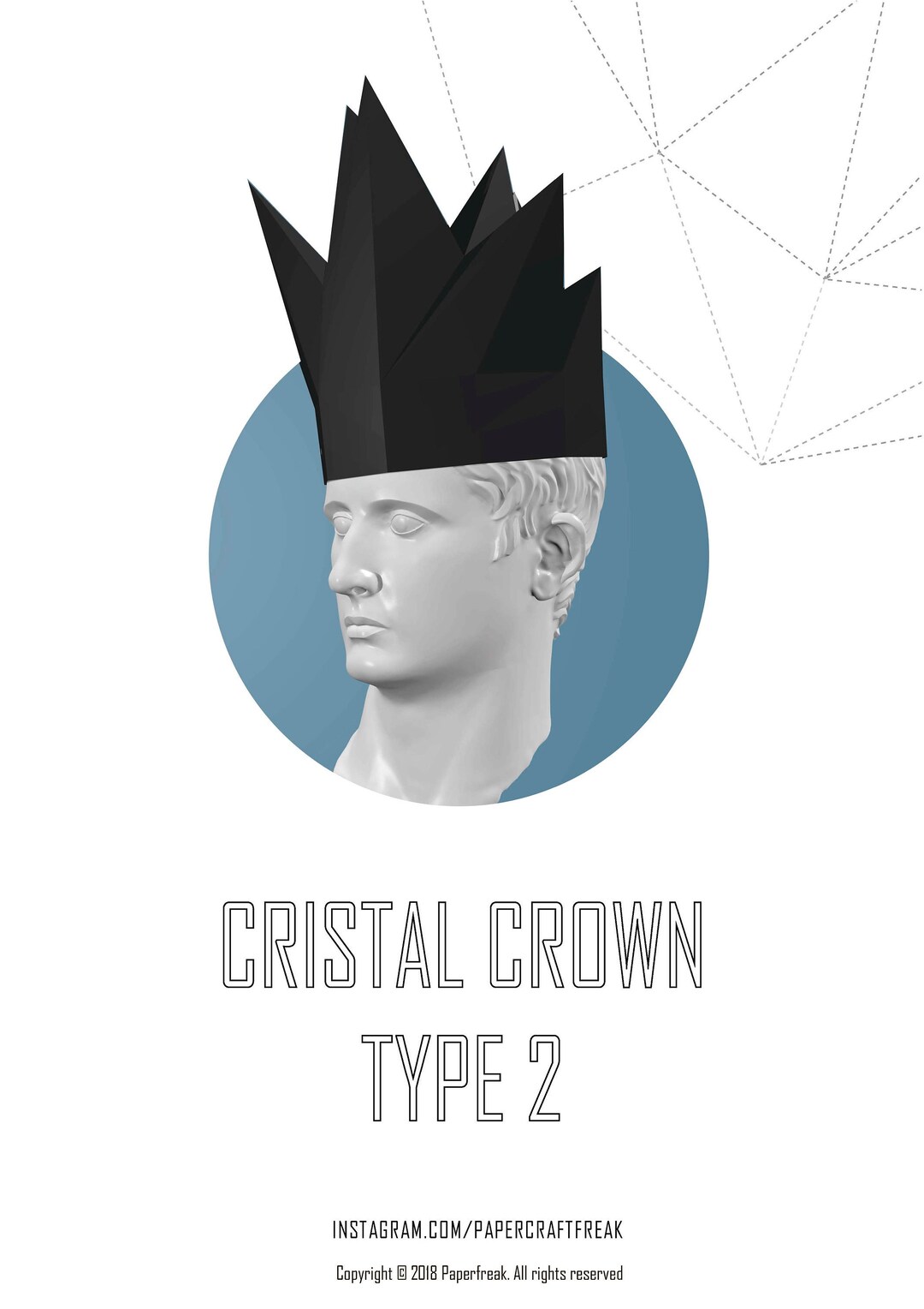 Papercraft 3D Two CRYSTAL ABSTRACT CROWN Halloween Pepakura Queen ...