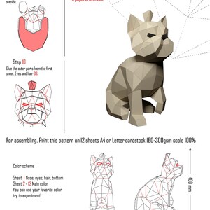 Papercraft 3d YORKSHIRE TERRIER Dog Puppy Low Poly Paper Sculpture Diy ...
