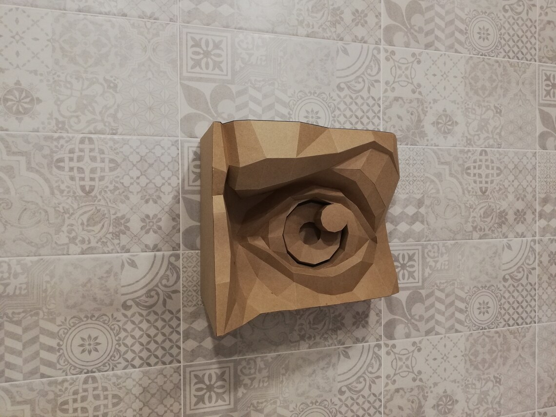 Papercraft 3D EYE SCULPTURE Left and Right Pepakura Low | Etsy