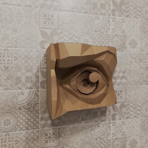 Papercraft 3D EYE SCULPTURE Left and Right Pepakura Low Polygonal Paper ...