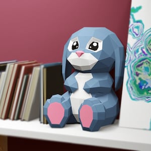 Papercraft 3d RABBIT BUNNY BIG 3D Low Poly Paper Sculpture Diy Gift ...