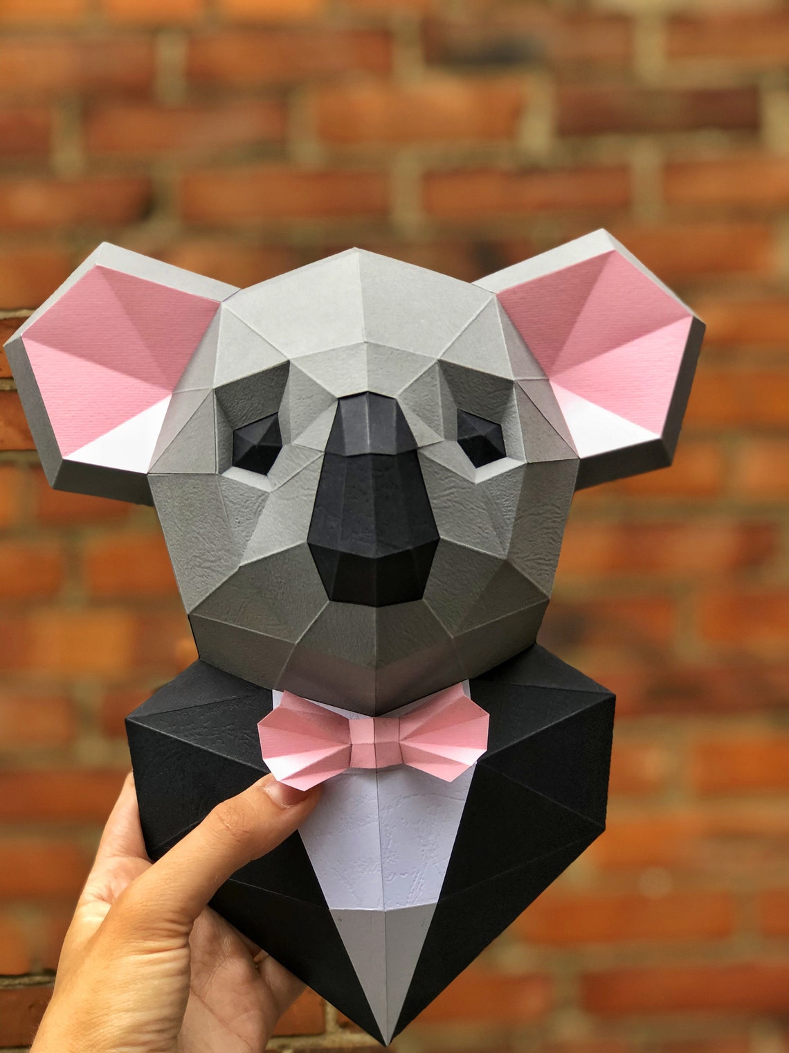 Papercraft 3D KOALA in SUIT Pepakura Low Poly Paper Sculpture - Etsy