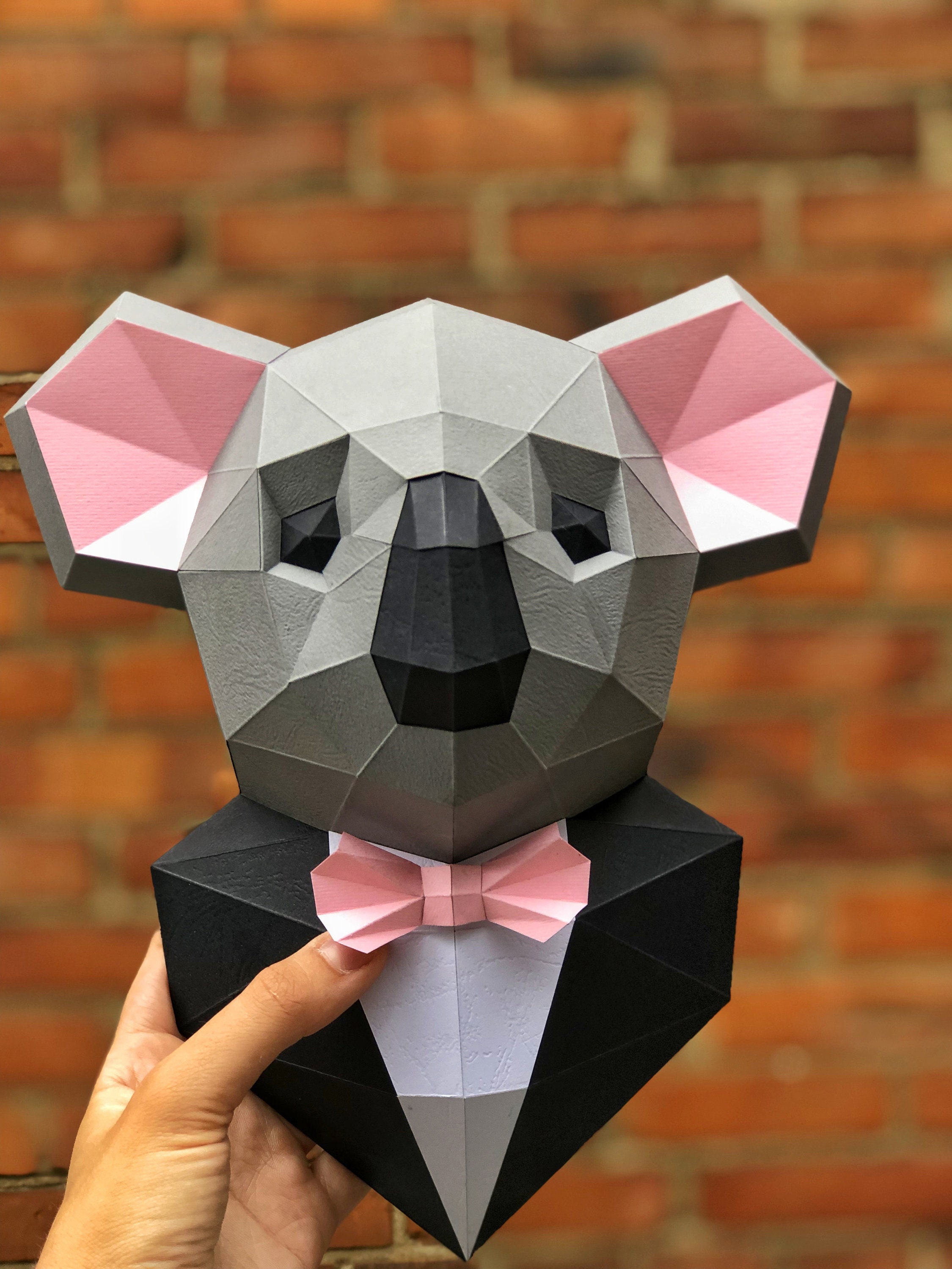 Papercraft 3D KOALA in SUIT Pepakura Low Poly Paper Sculpture - Etsy